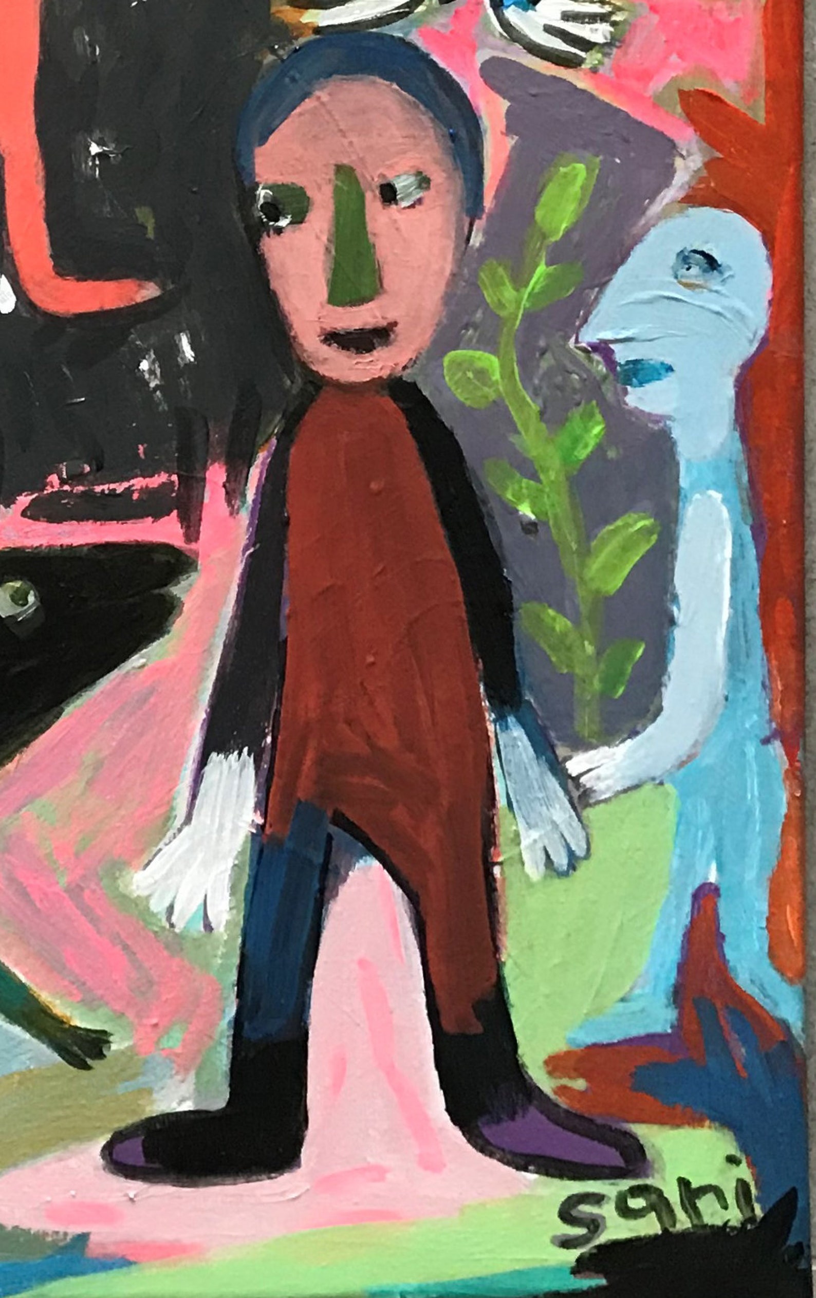 ORIGINAL FIGURATIVE PAINTING, Contemporary Modern Fine Art, Dog One of ...