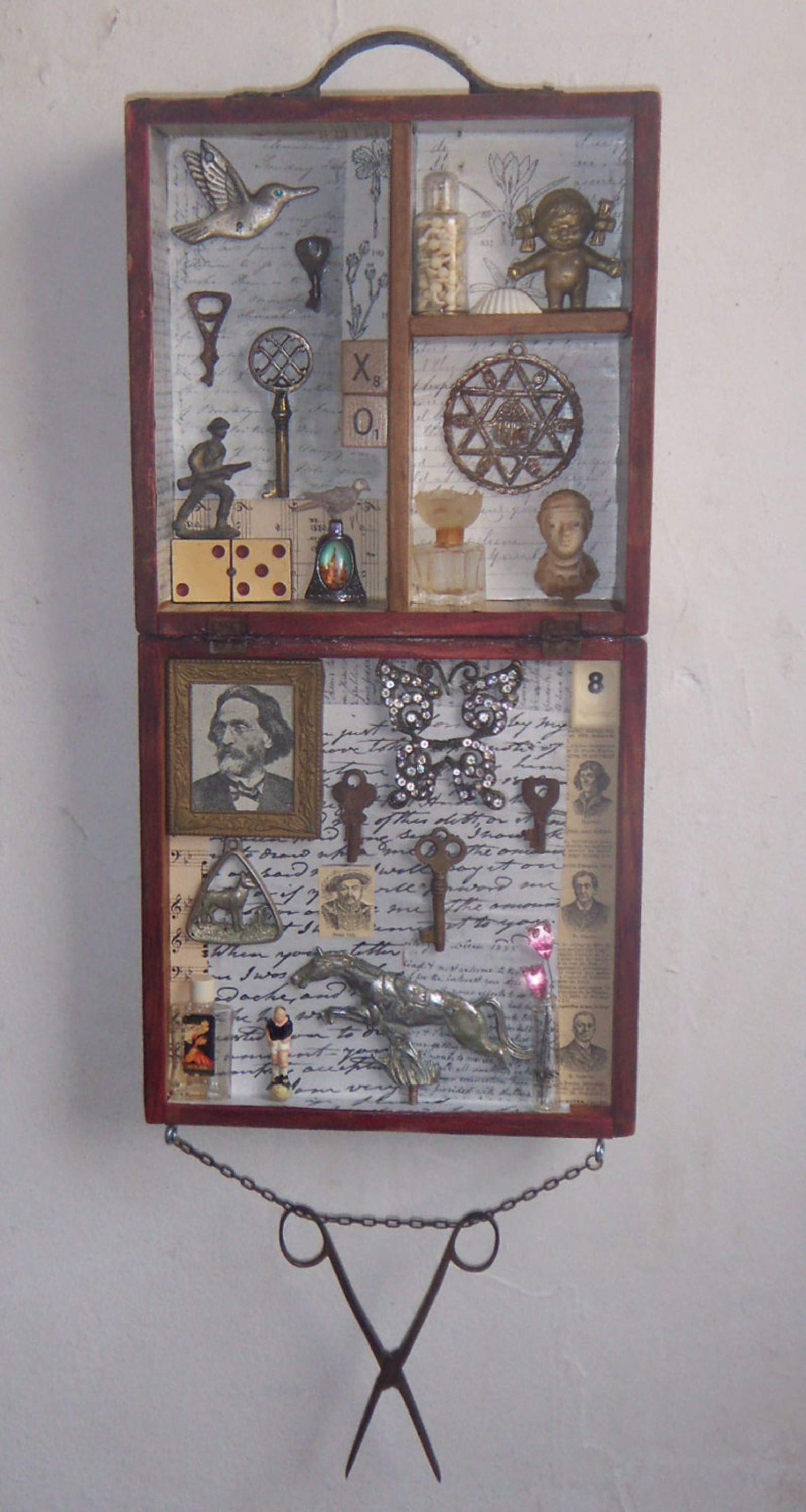 Assemblage Art Recycle 3D Salvage love Me XO 1077 Art - Etsy