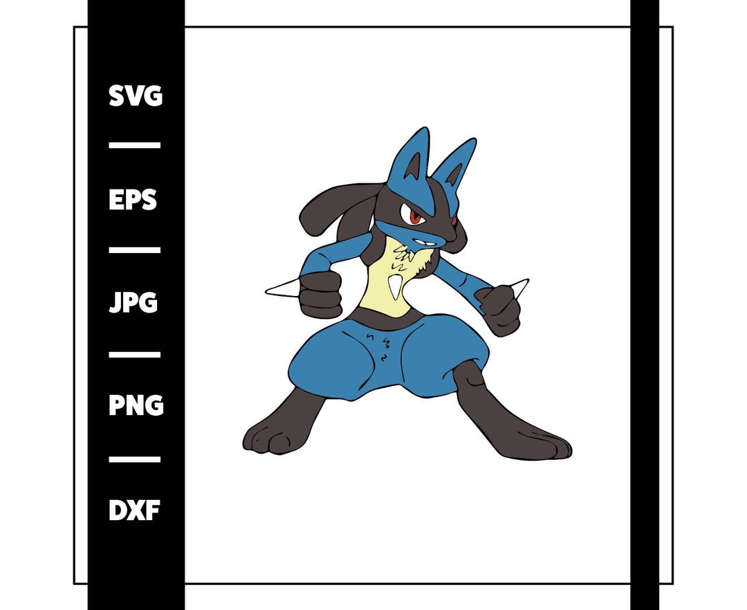 Lucario 1 SVG Pokemon Ash Ketchum Pocket Monsters Anime Cartoon Gym ...
