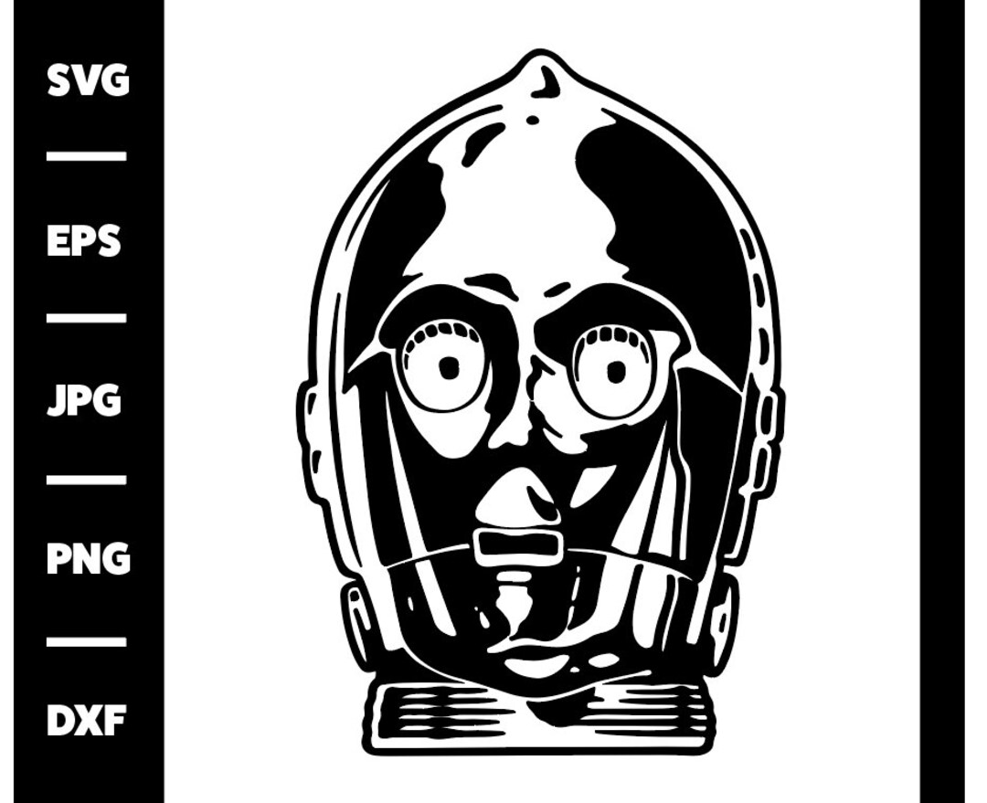 C3P0 1 SVG Star Wars Mandalorian Boba Fett Dark Light Han Leia Luke ...