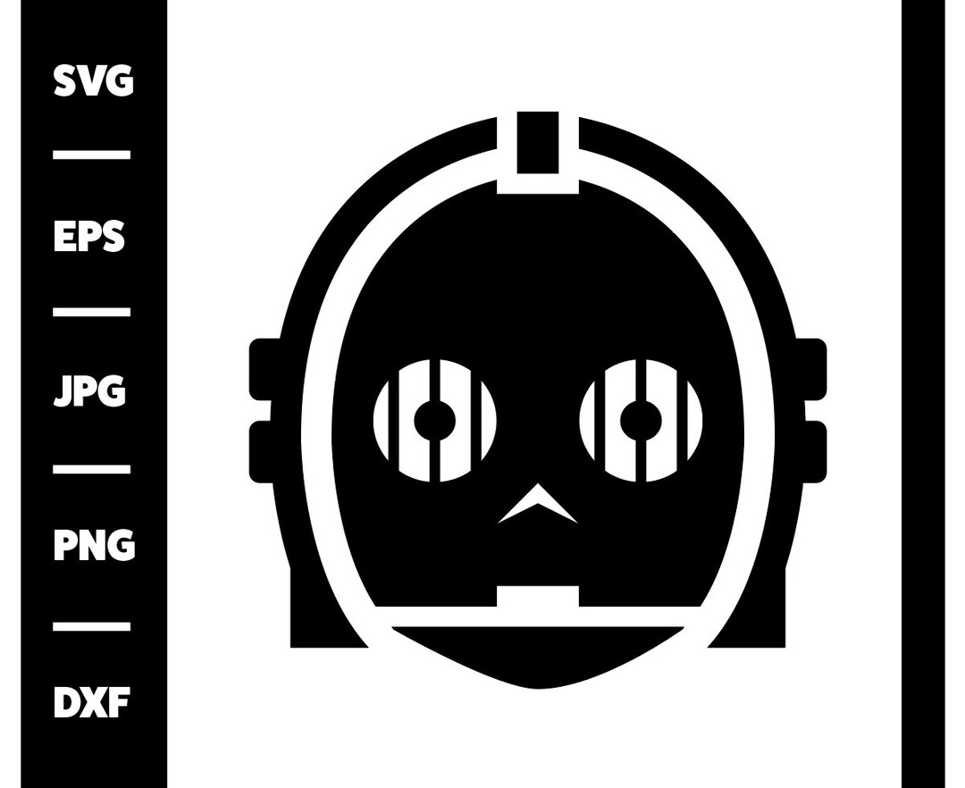 C3P0 2 SVG Star Wars Mandalorian Boba Fett Dark Light Han Leia Luke ...