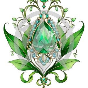 May Birthstone and Birth Flower Tattoo Design Collection |8 Premium ...