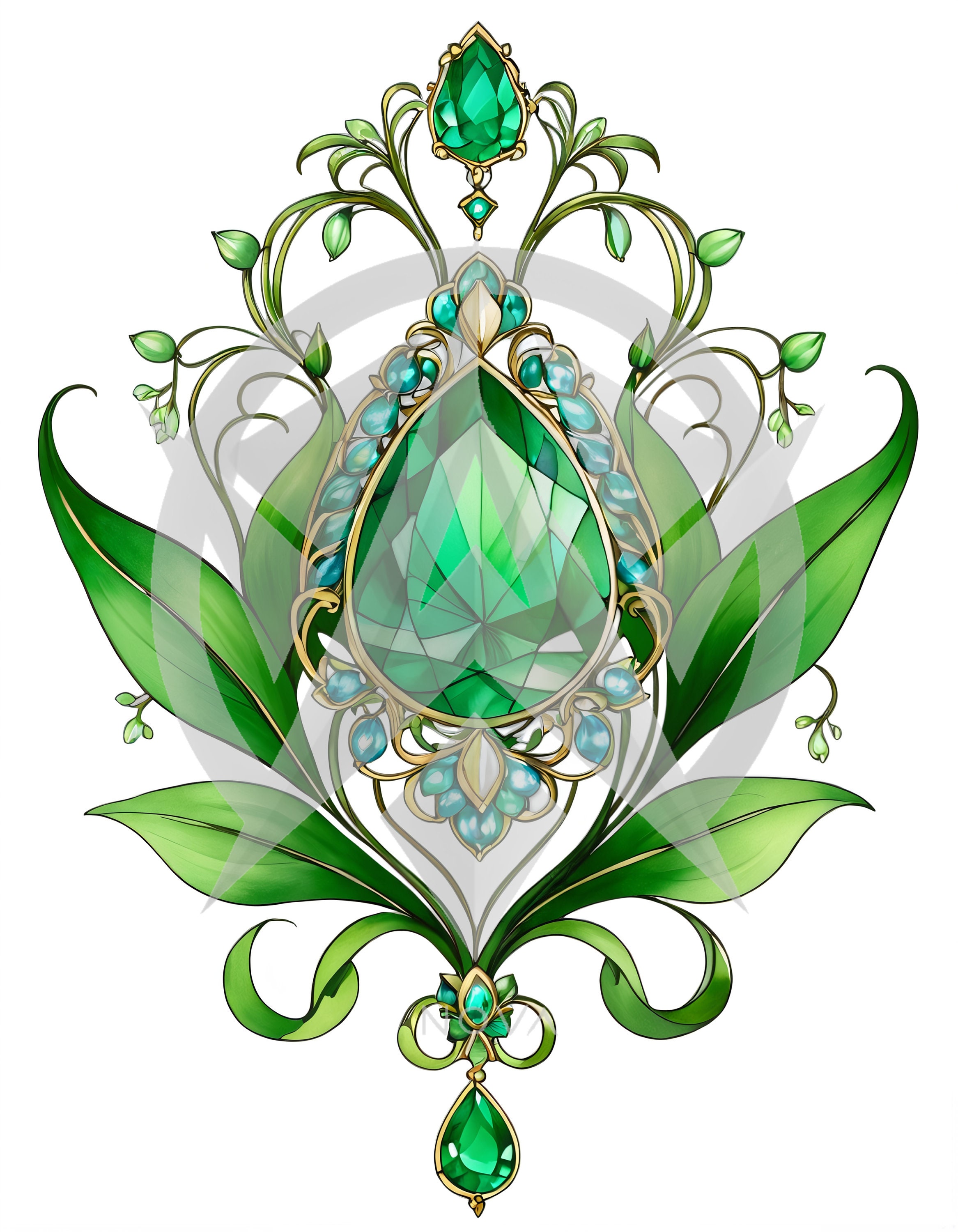 May Birthstone and Birth Flower Tattoo Design Collection 8 Premium Full ...
