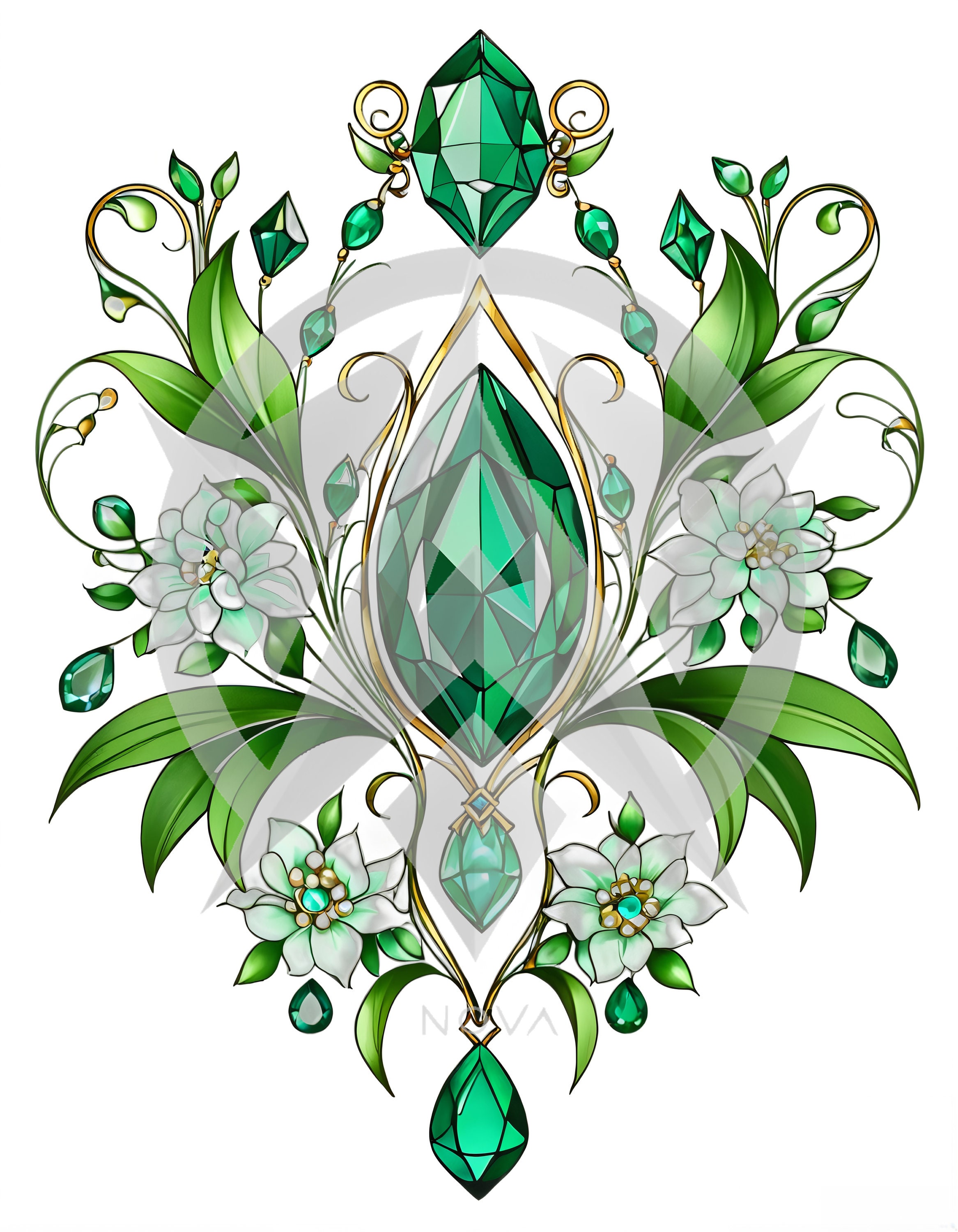 May Birthstone and Birth Flower Tattoo Design Collection |8 Premium ...