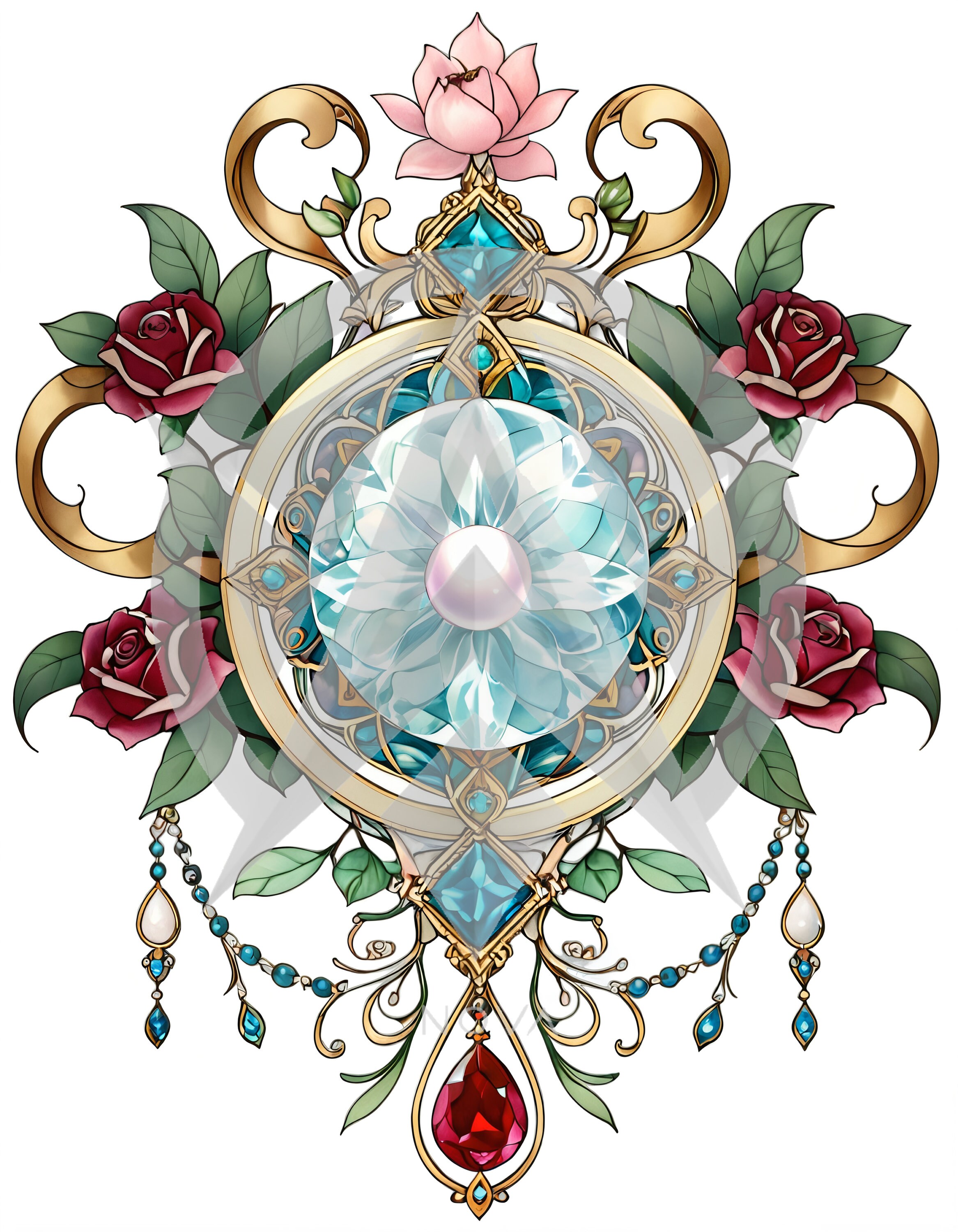 June Birthstone and Birth Flower Tattoo Design Collection 6 Premium ...