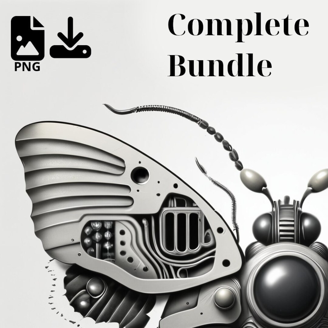 Complete Set Bundle - Biomechanical Moths and Butterflies Tattoo ...