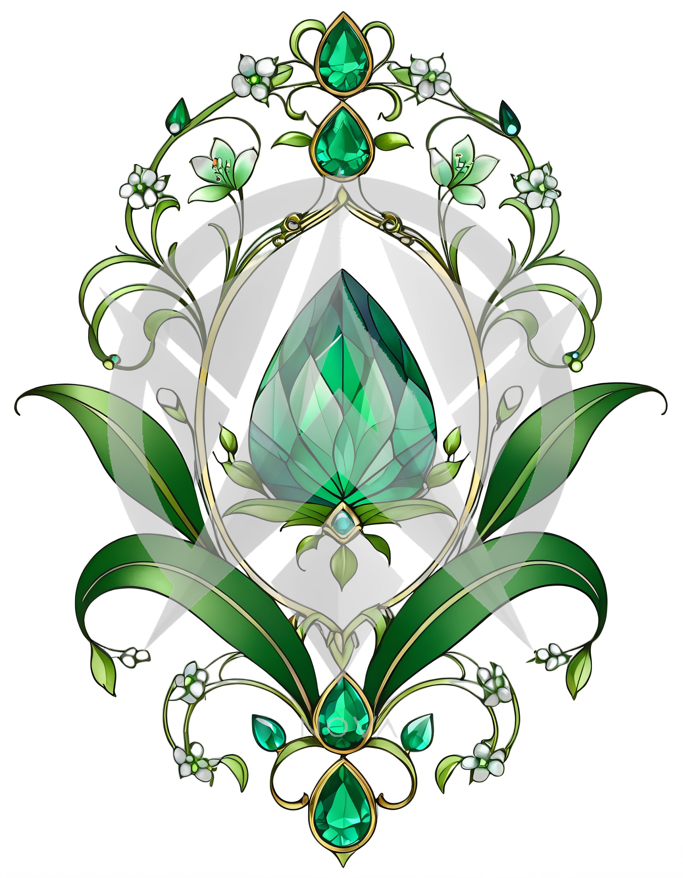 May Birthstone and Birth Flower Tattoo Design Collection |8 Premium ...