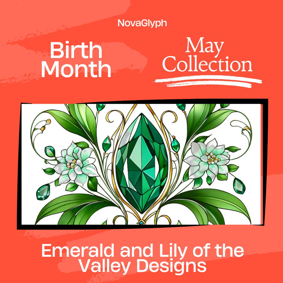 May Birthstone and Birth Flower Tattoo Design Collection |8 Premium ...
