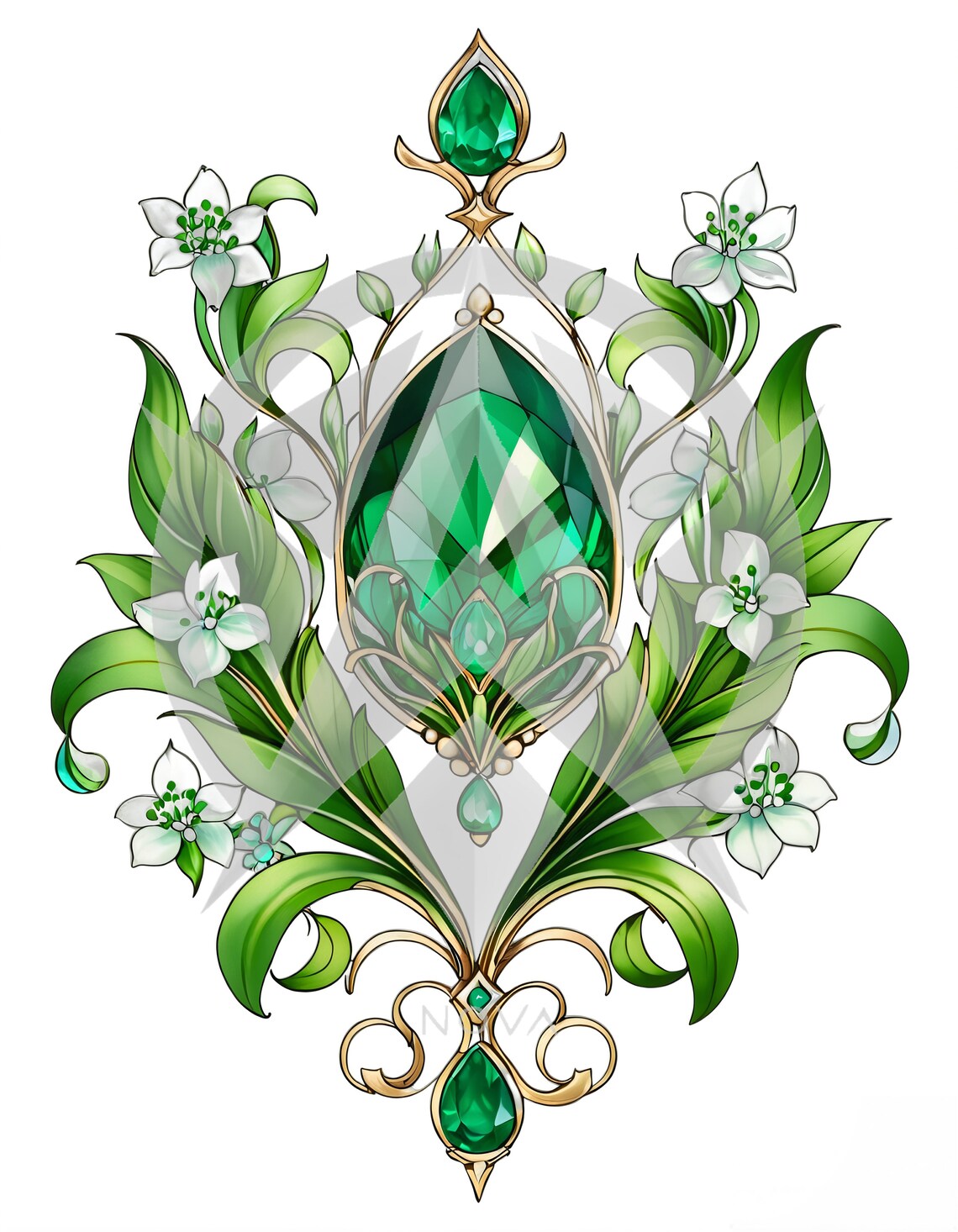May Birthstone and Birth Flower Tattoo Design Collection |8 Premium ...