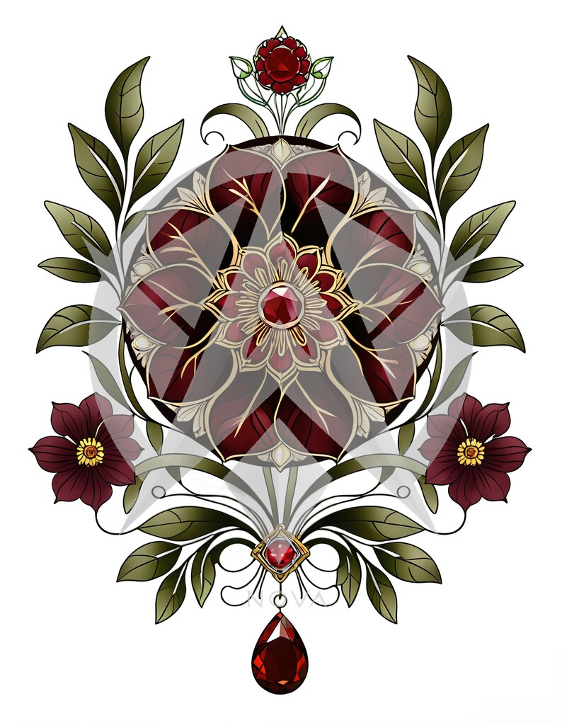 January Birthstone and Birth Flower Tattoo Designs Collection 6 Premium ...