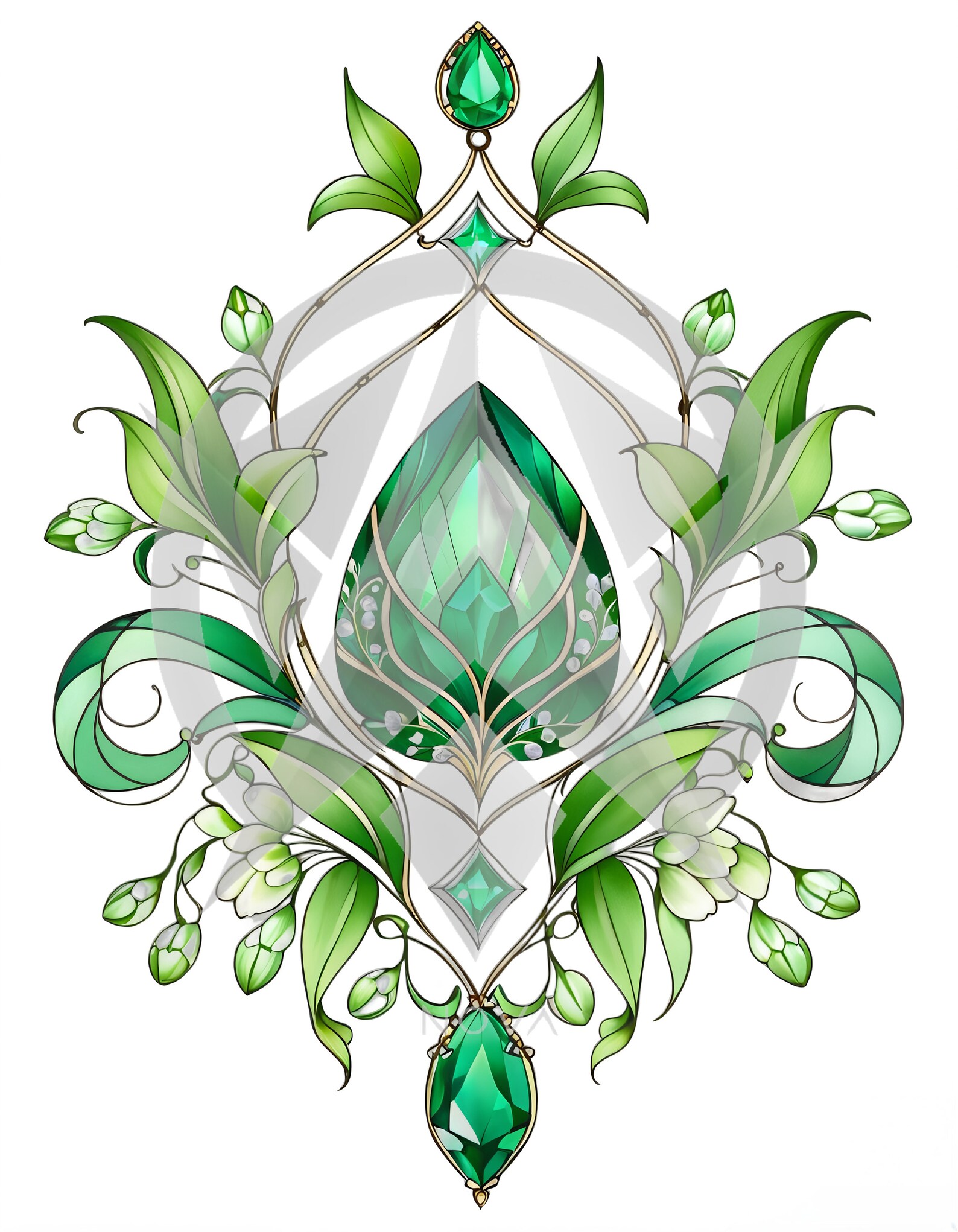 May Birthstone and Birth Flower Tattoo Design Collection |8 Premium ...