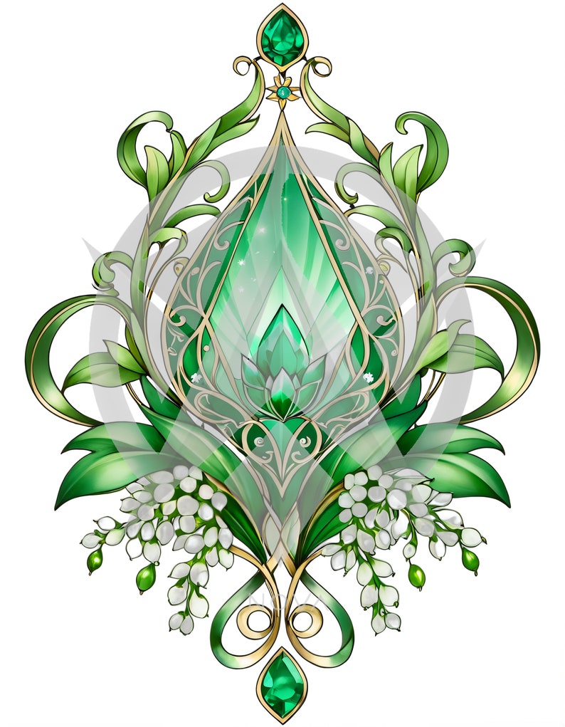May Birthstone and Birth Flower Tattoo Design Collection |8 Premium ...