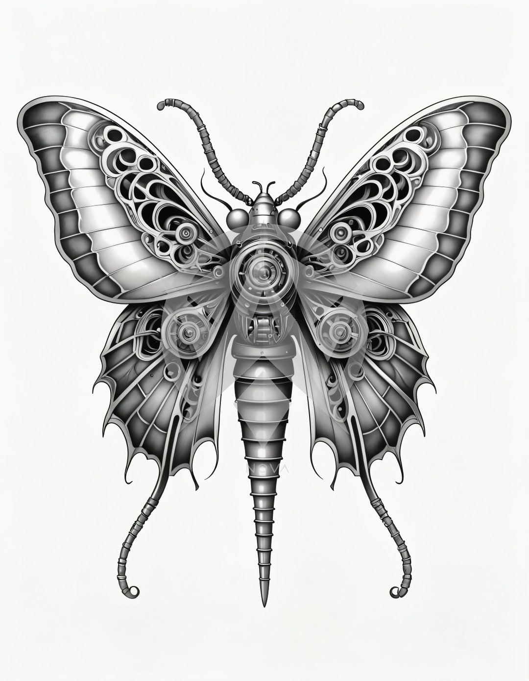 Biomechanical Moth Tattoo Design - Easy Download, High (4k+) Resolution ...