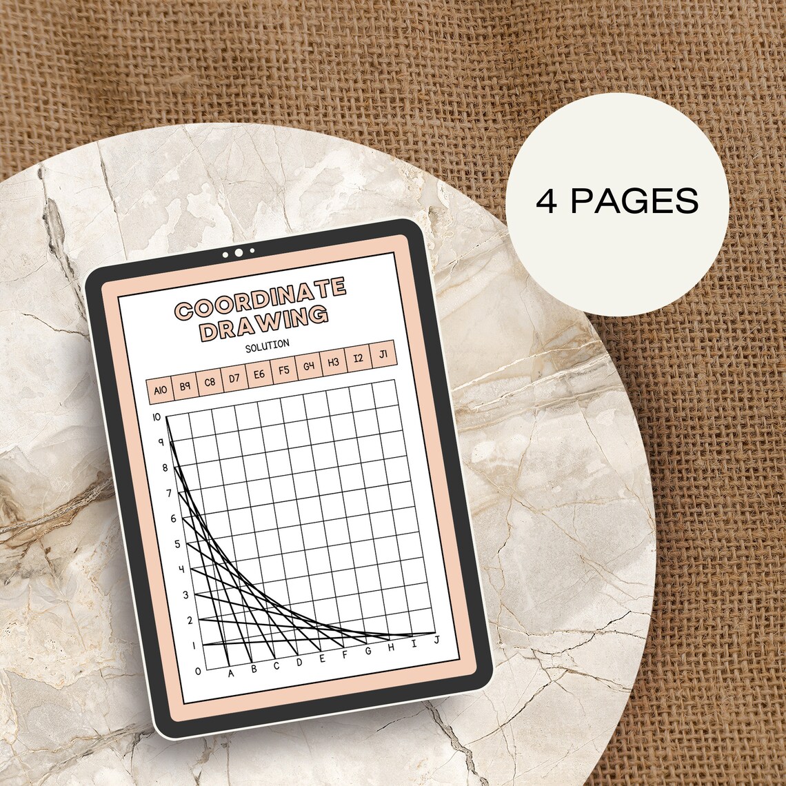 Orange Coordinate Drawing Mathematics Worksheet - Etsy