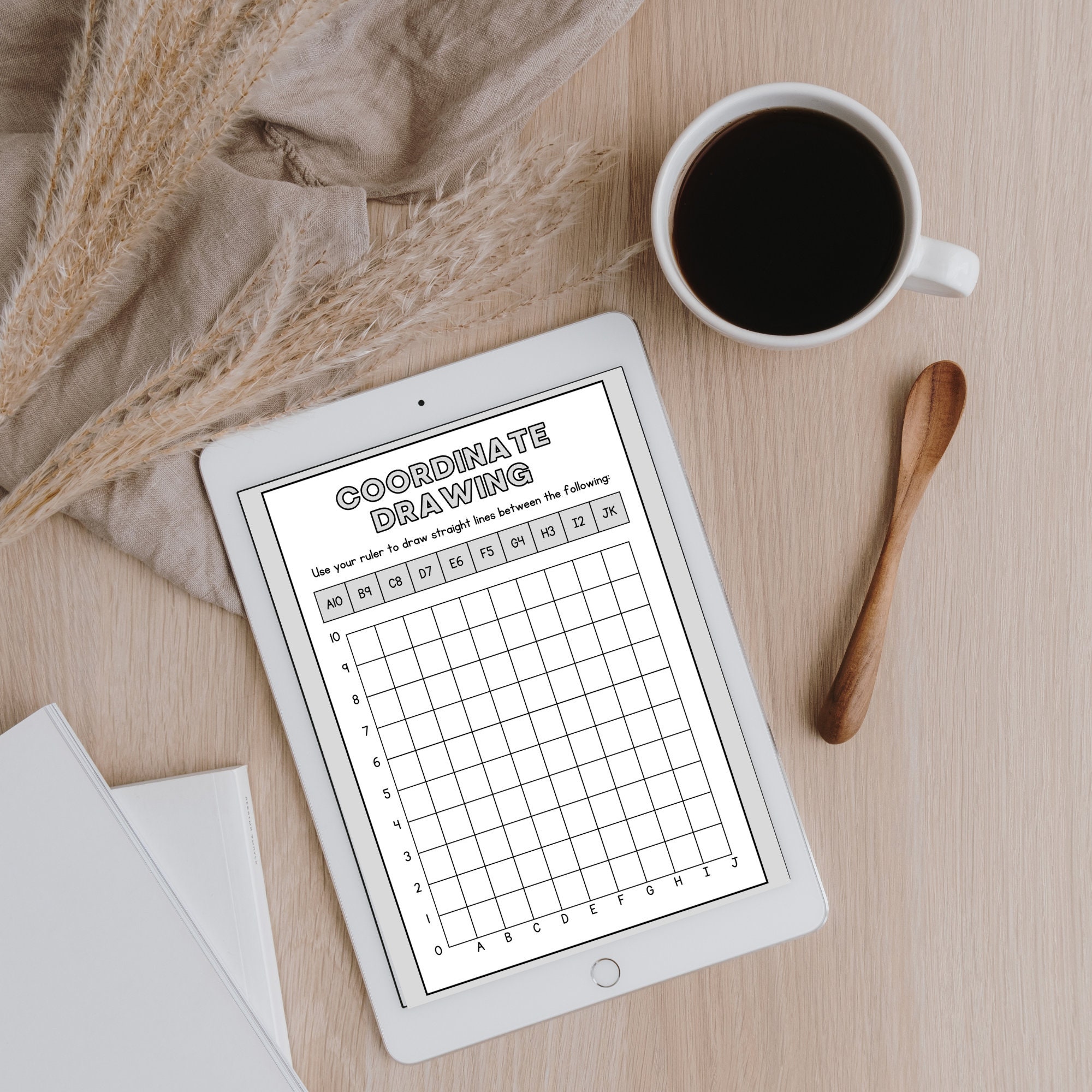 Orange Coordinate Drawing Mathematics Worksheet - Etsy
