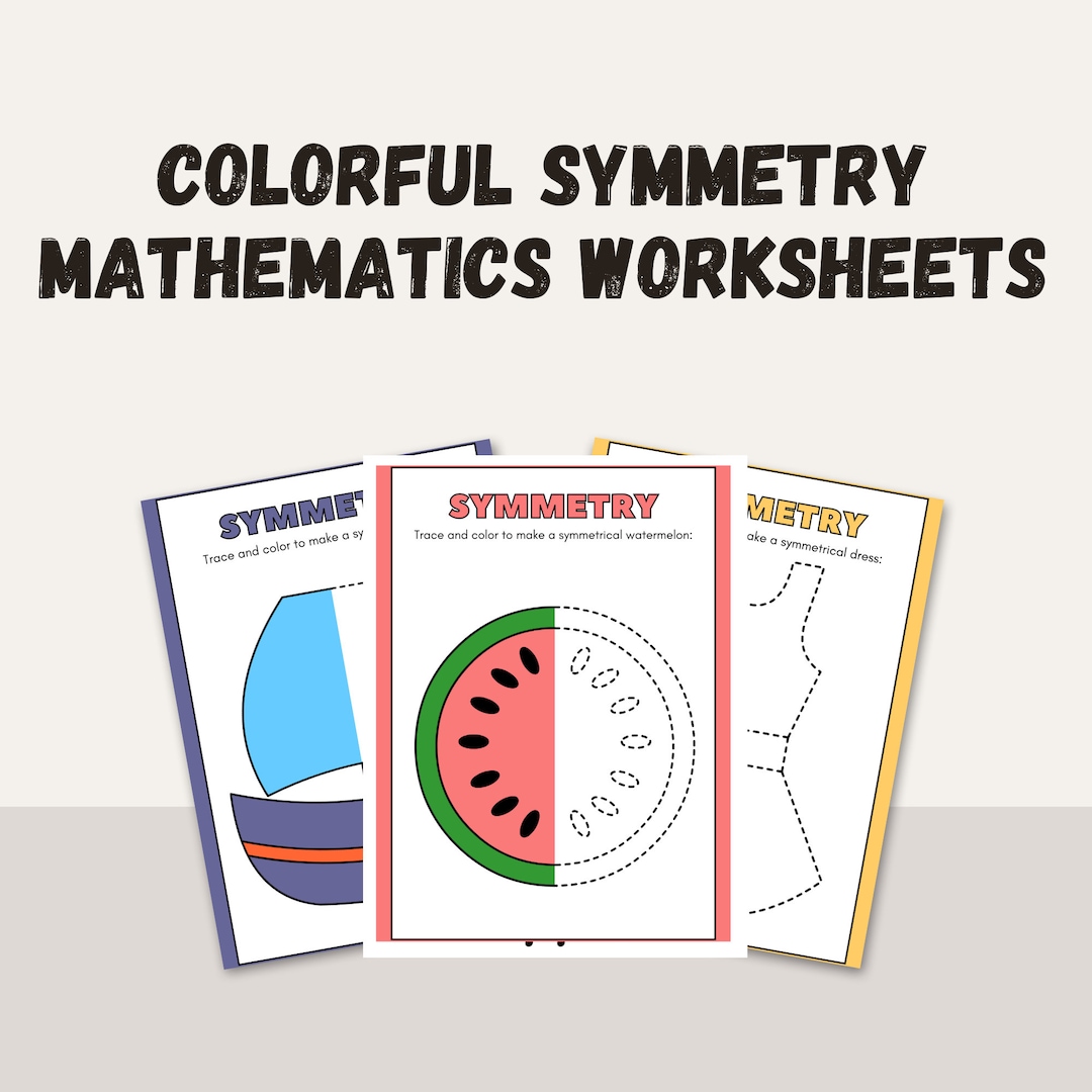 Colorful Symmetry Mathematics Worksheets - Etsy