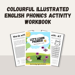 Colourful Illustrated English Phonics Activity Workbook - Etsy