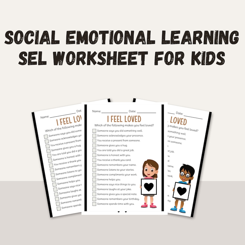 Social Emotional Learning SEL Worksheet for Kids I Feel Loved Printable ...
