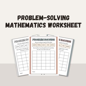 Problem-solving Mathematics Worksheet - Etsy