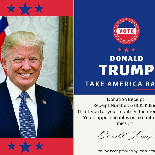 Trump Prank Mail Donation - Etsy