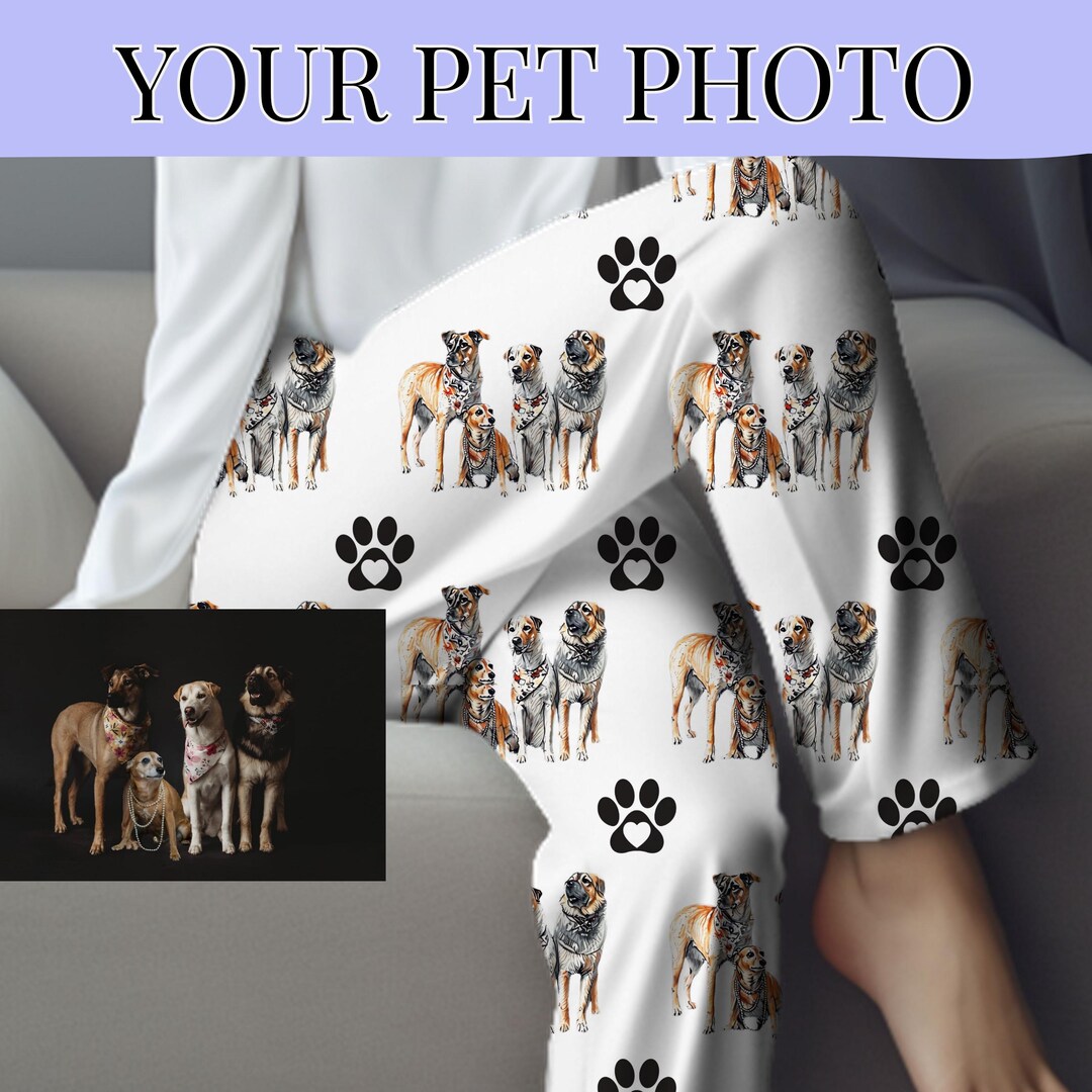 Custom Dog Face Pajamas Pet Photo Personalized Loungewear Custom Dog ...