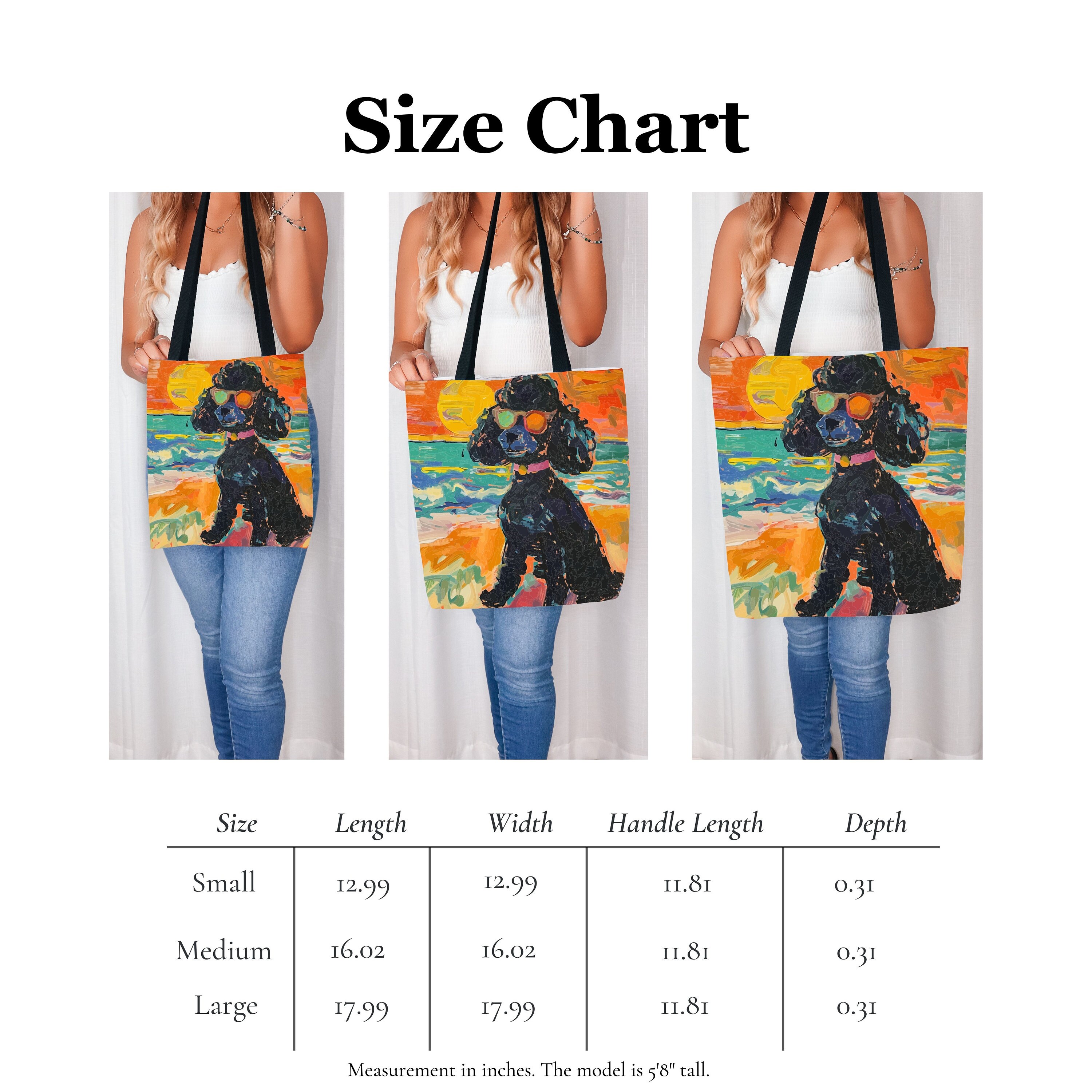 Poodle Bag for the Beach Tote for Poodle Mom Custom Reusable Bag for ...