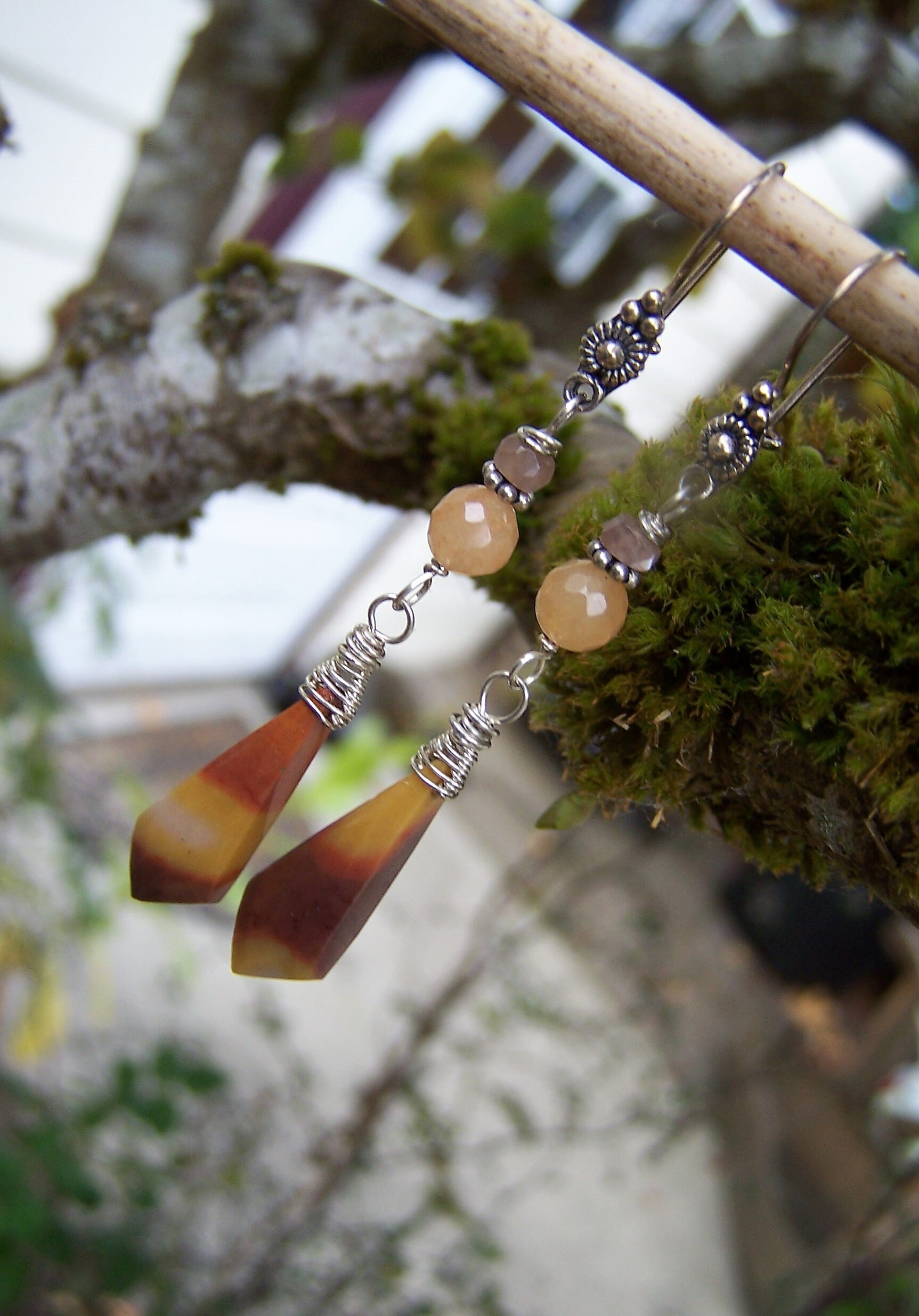Mookaite Briolette, Peach Adventurine, Sable Moonstone, Bali Kidney ...