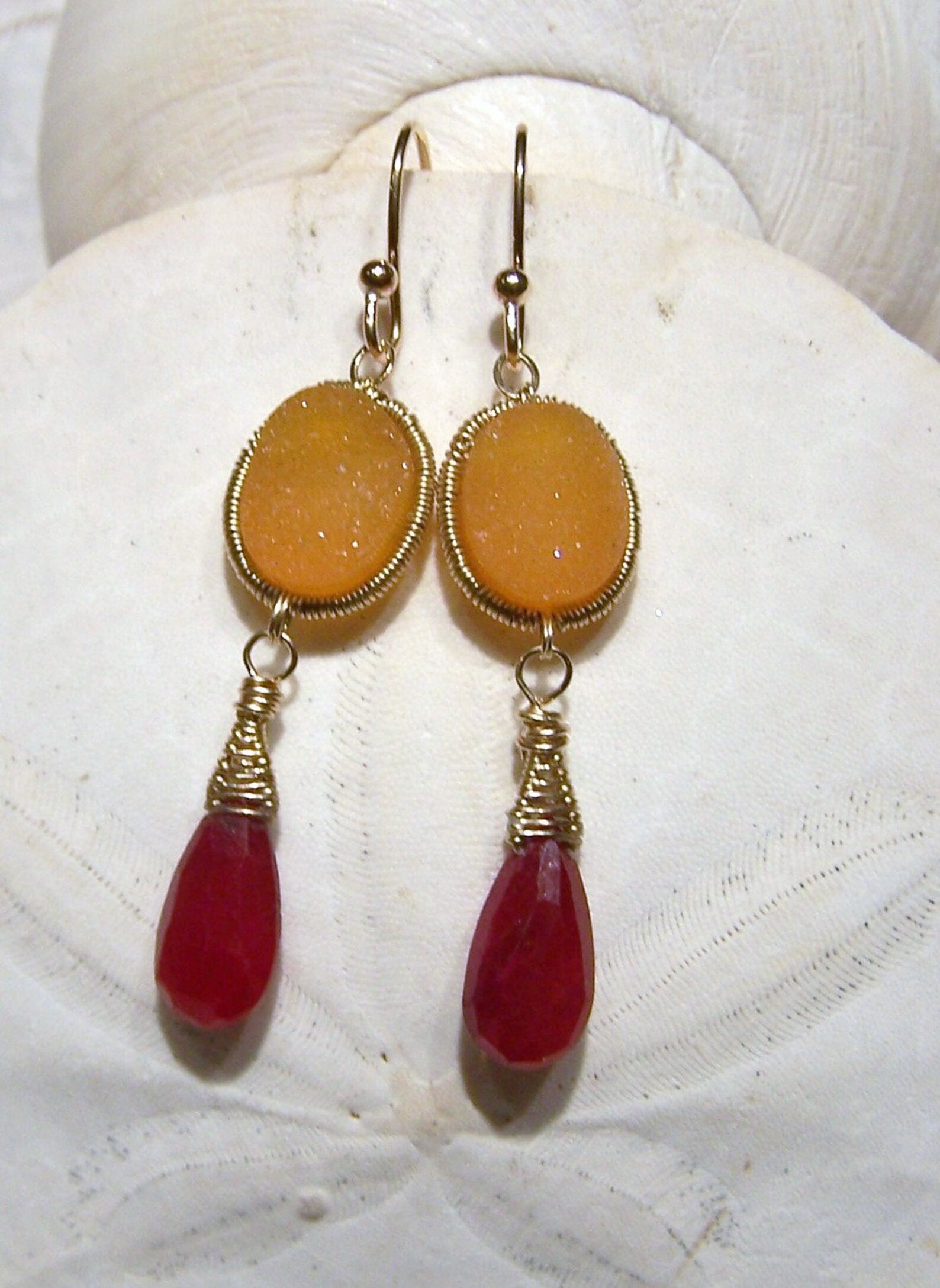 Druzy/ Drusy Oval Briolette Genuine Faceted Ruby Briolette - Etsy