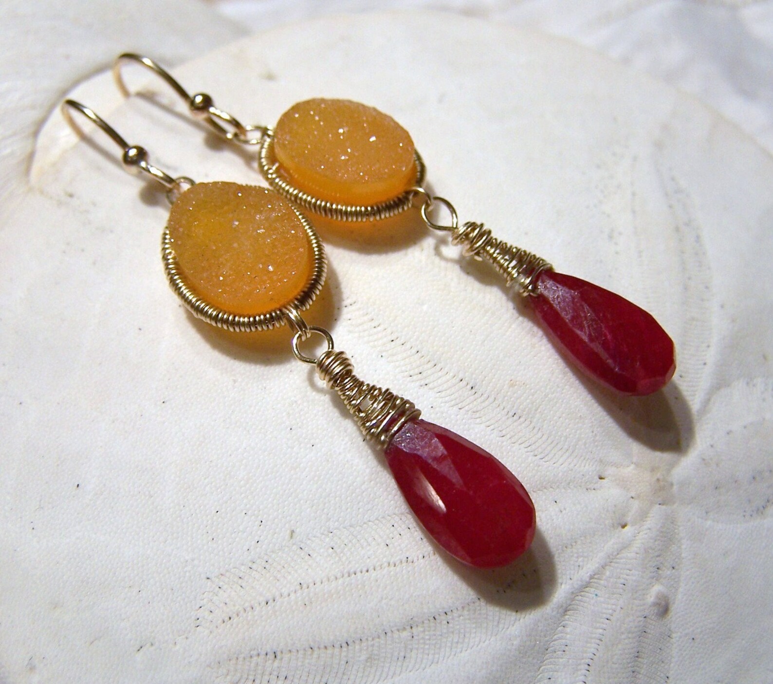 Druzy/ Drusy Oval Briolette Genuine Faceted Ruby Briolette - Etsy