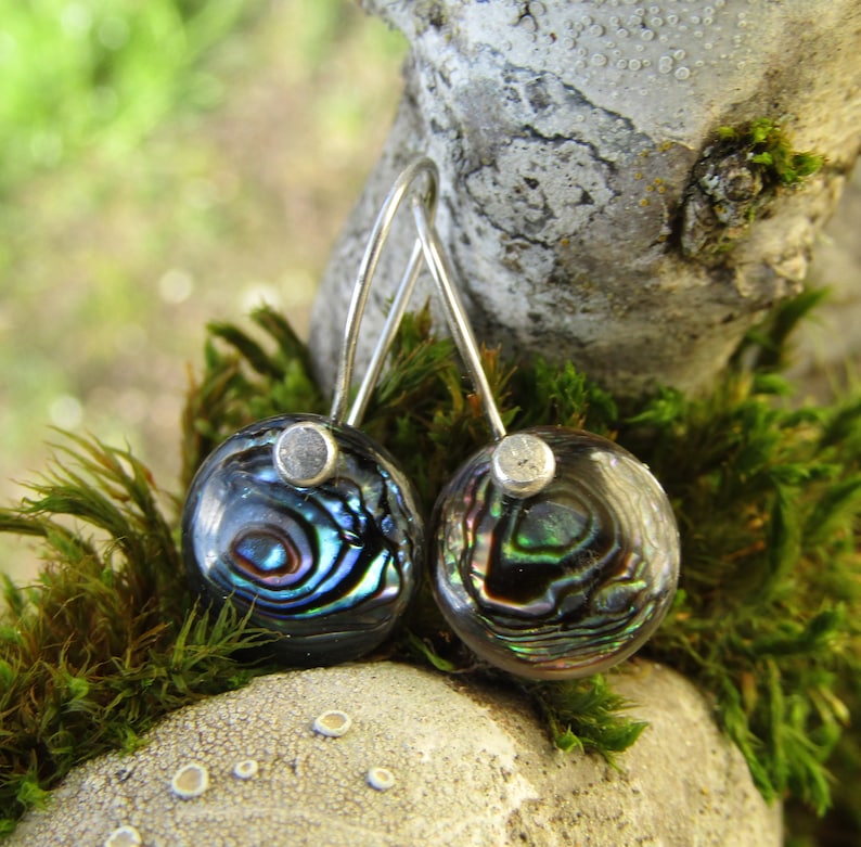 Abalone Shell / Paua Shell Sterling Silver Hook Style - Etsy