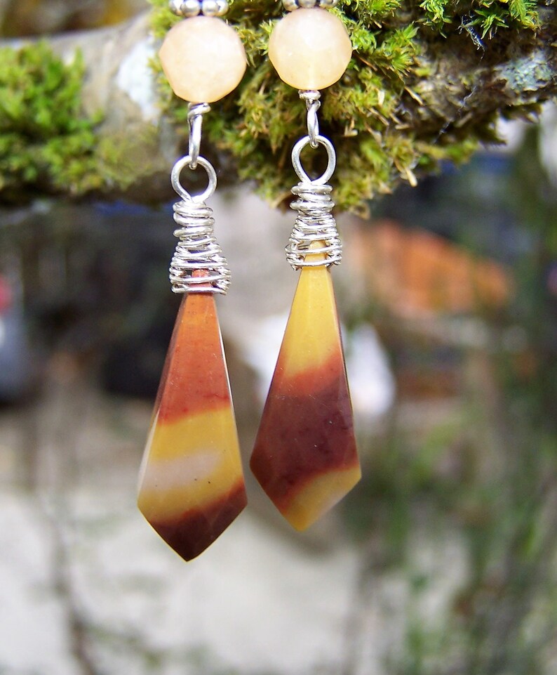 Mookaite Briolette, Peach Adventurine, Sable Moonstone, Bali Kidney ...