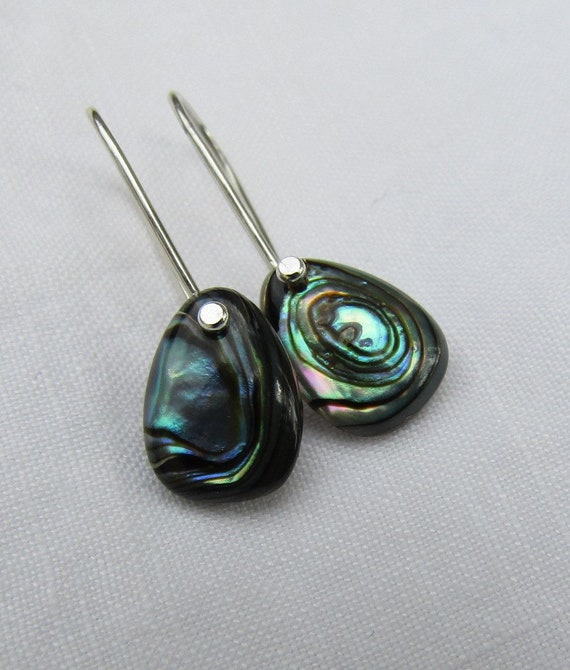 Abalone Shell / Paua Shell Sterling Silver Hook Style - Etsy