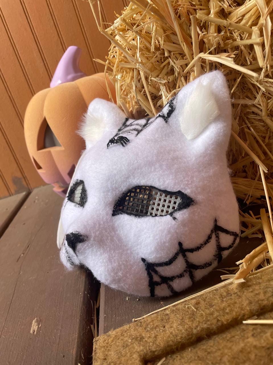 Therian Halloween Spider Web Kitty Mask - Etsy