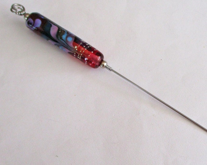 Orifice Threading Hook for Spinning Wheel, Pink Glass Tube Bead Fiber ...