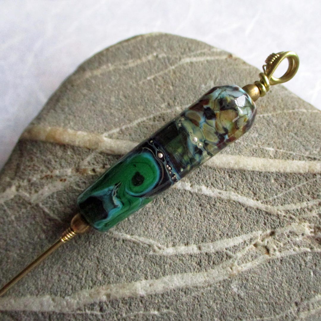 Glass Bead Orifice Threading Hook for Spinning Wheel, Green Tapered ...