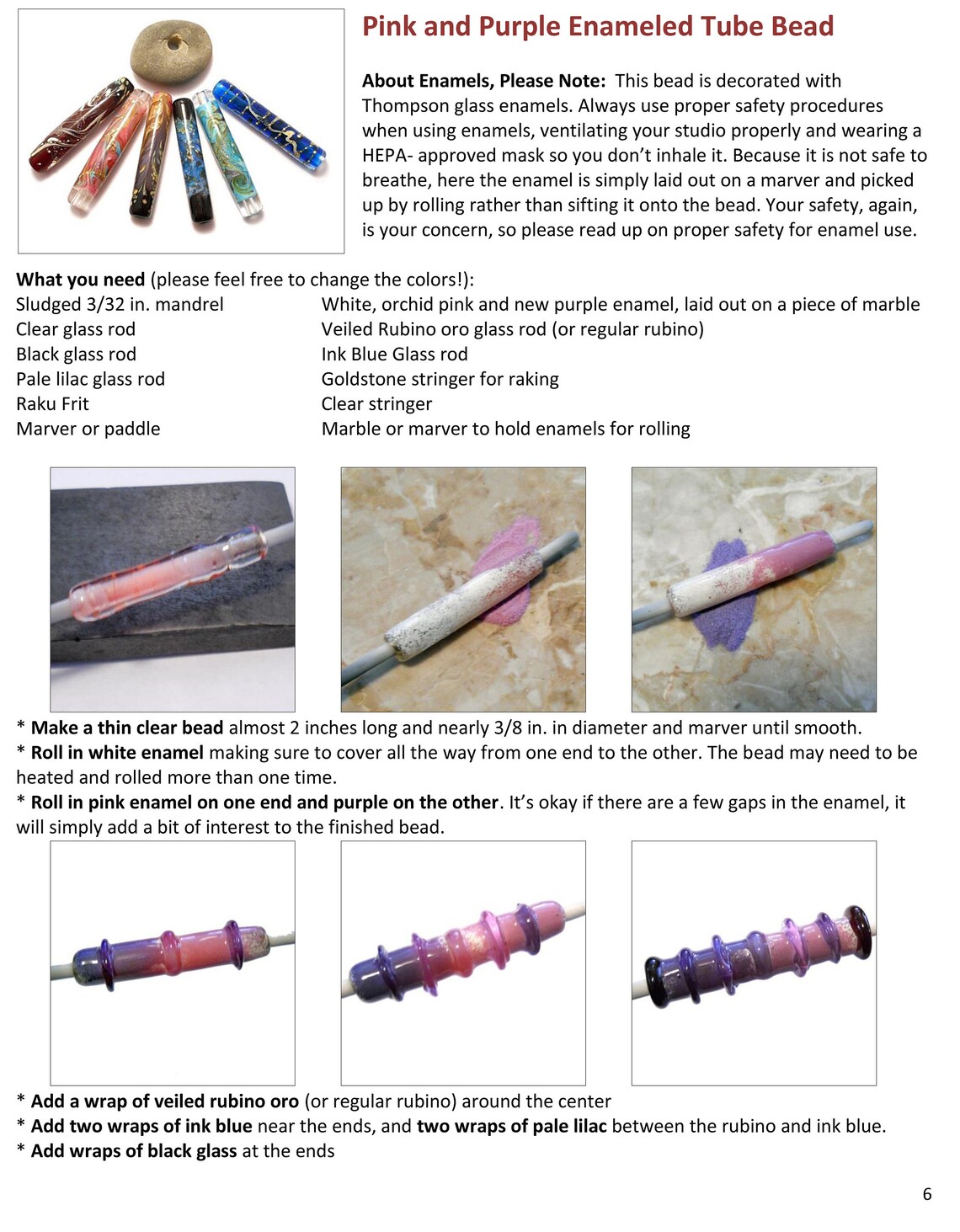 Curving Glass Tube Beads in the Kiln Workshop, Tube Bead Tutorial Guide ...