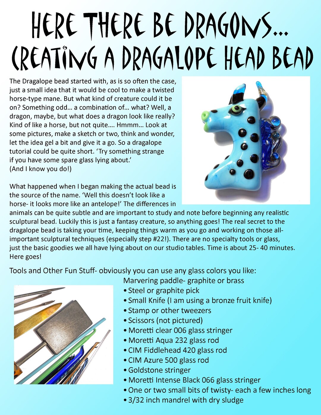 Lampwork Glass Dragon Head TUTORIAL, Handmade Lampwork Glass Bead ...