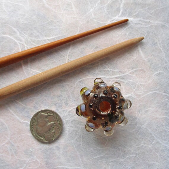 Largest bead 3/4 x 3/8 Lampwork Glass Bead Set of four Hole size 1/8 ...