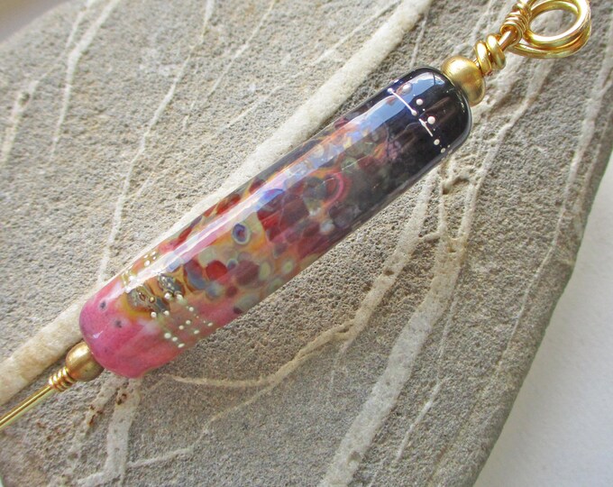 Glass Bead Orifice Threading Hook for Spinning Wheel, Pink & Black Tube ...