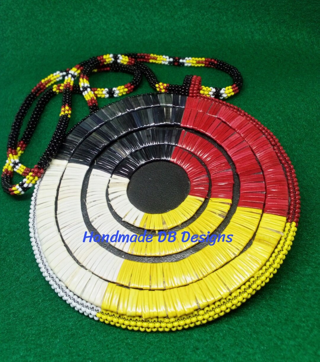Porcupine Quilled Medallion in Medicine Wheel Colors - Etsy