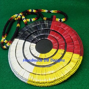 Porcupine Quilled Medallion in Medicine Wheel Colors - Etsy