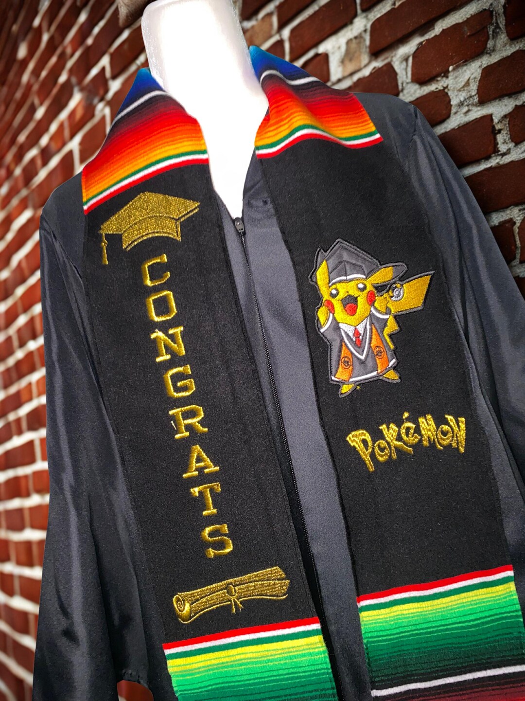 Pikachu Serape Graduation Stole Sash - Etsy