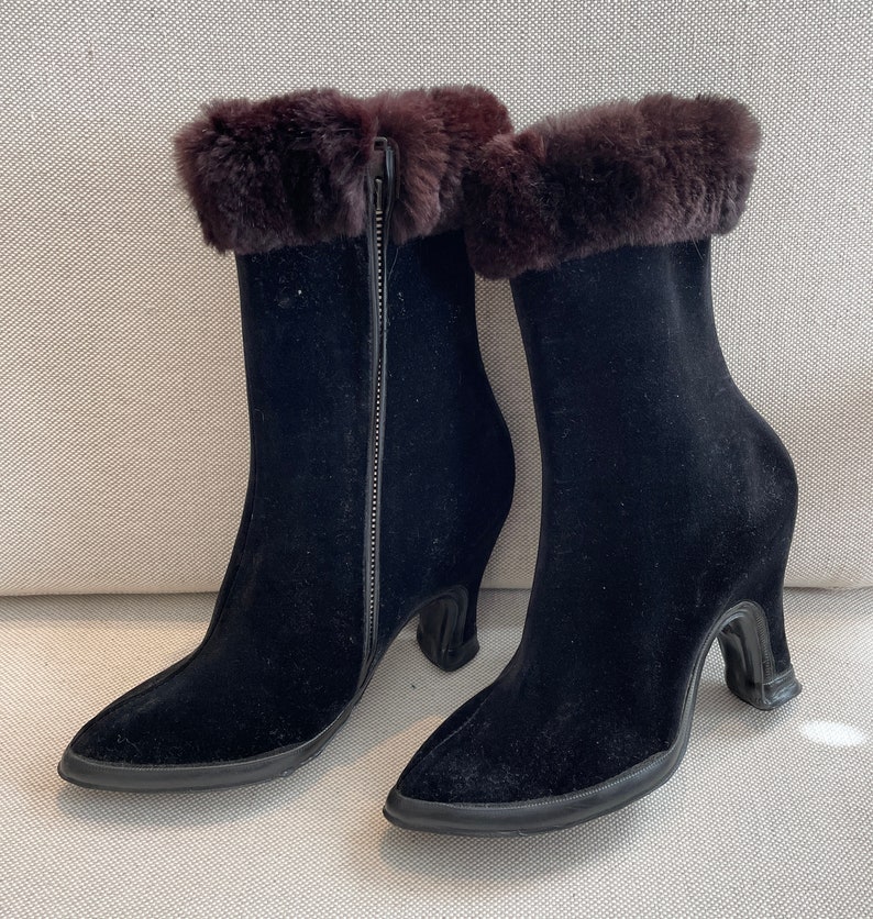 Vintage 1940s Black Velvet Rain Boot Shoe Covers - Etsy