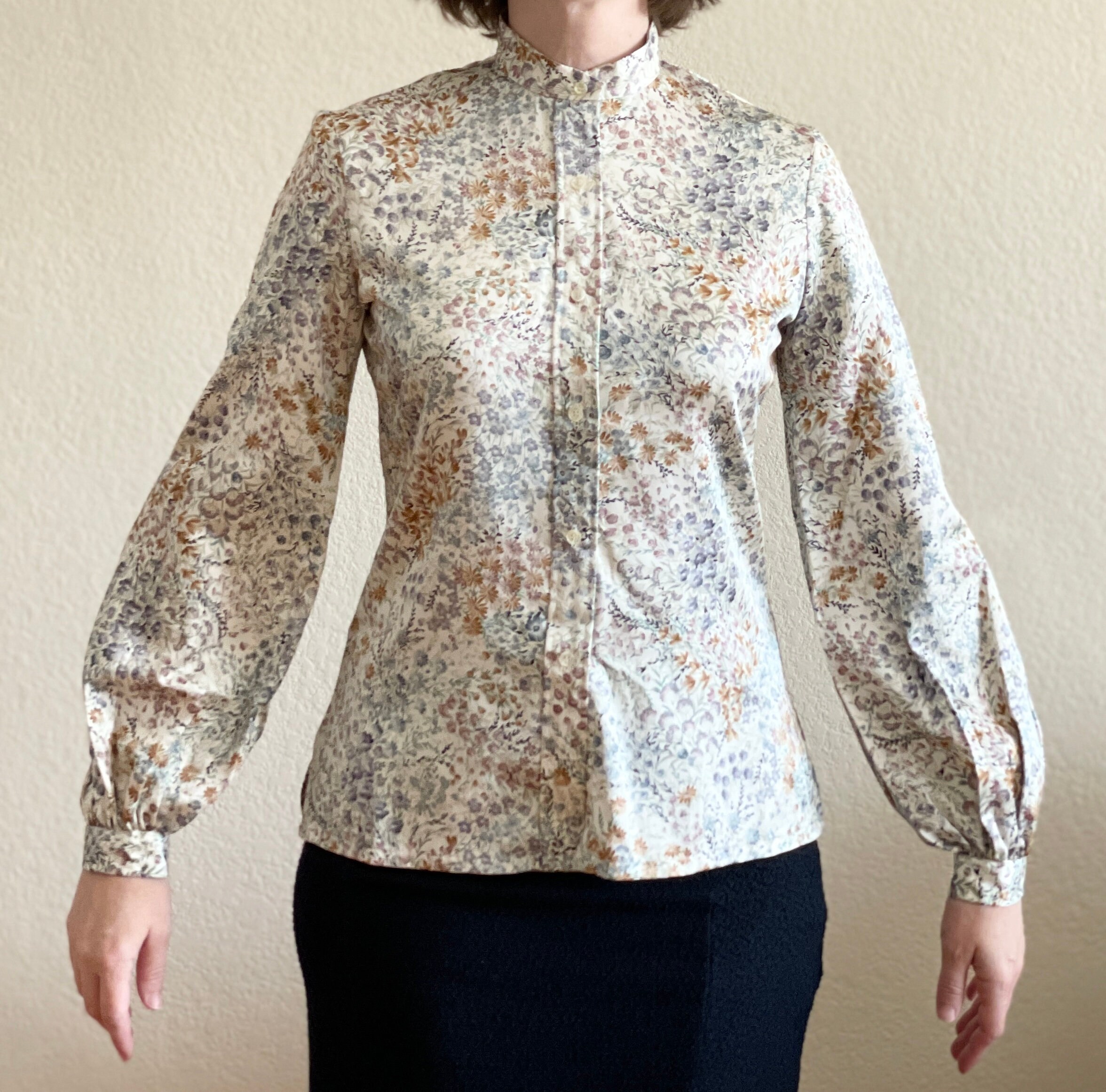 1970s Vintage Tucci Floral Print Button-up Blouse Size M - Etsy