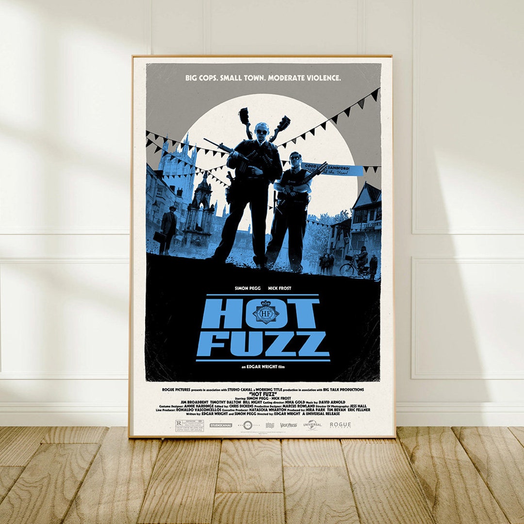 Hot Fuzz movie Poster, High Quality Canvas Prints, Wall Art, Home Decor ...