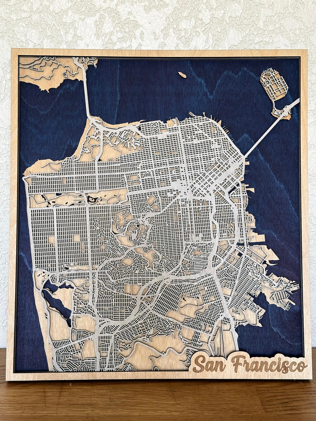 Laser-engraved San Francisco Street Map - Etsy