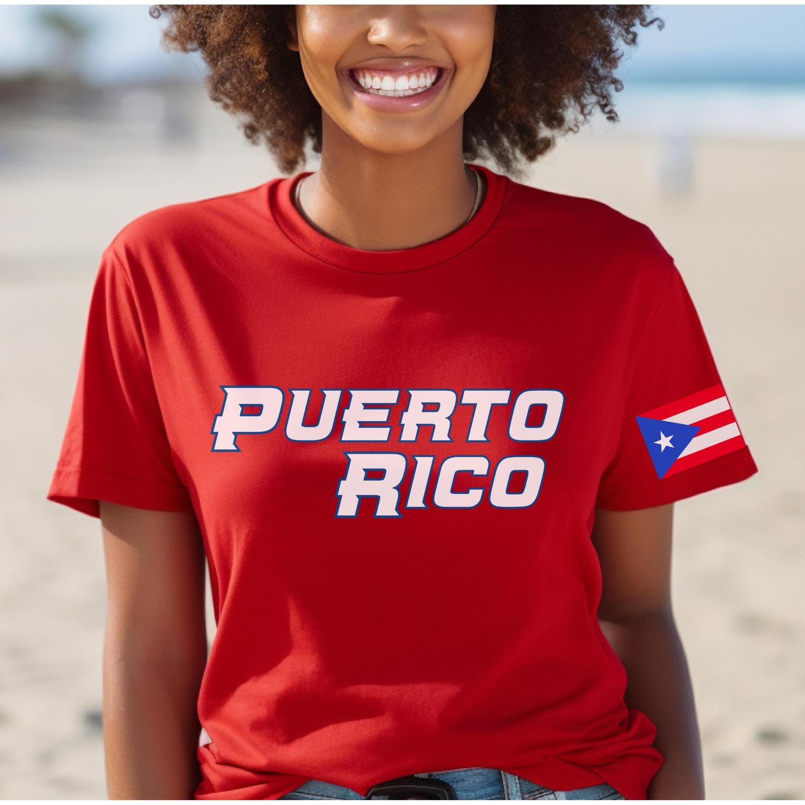 Puerto Rico Shirt, Puerto Rico Flag Tshirt, PR Flag on Sleeve, Unisex Sizing, Boricua Shirt ...