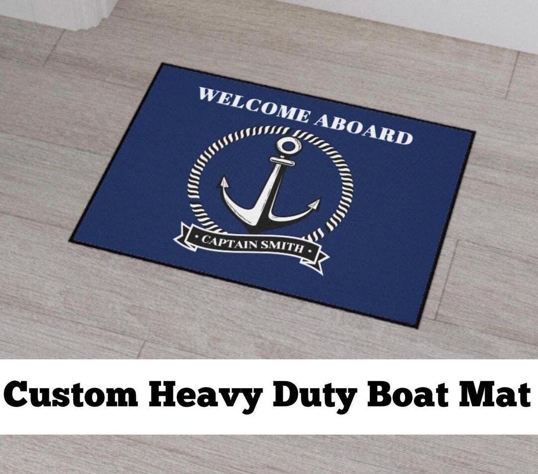 Custom Boat Mat, Welcome Aboard, Boat Anchor Gifts Personalized, Boat ...