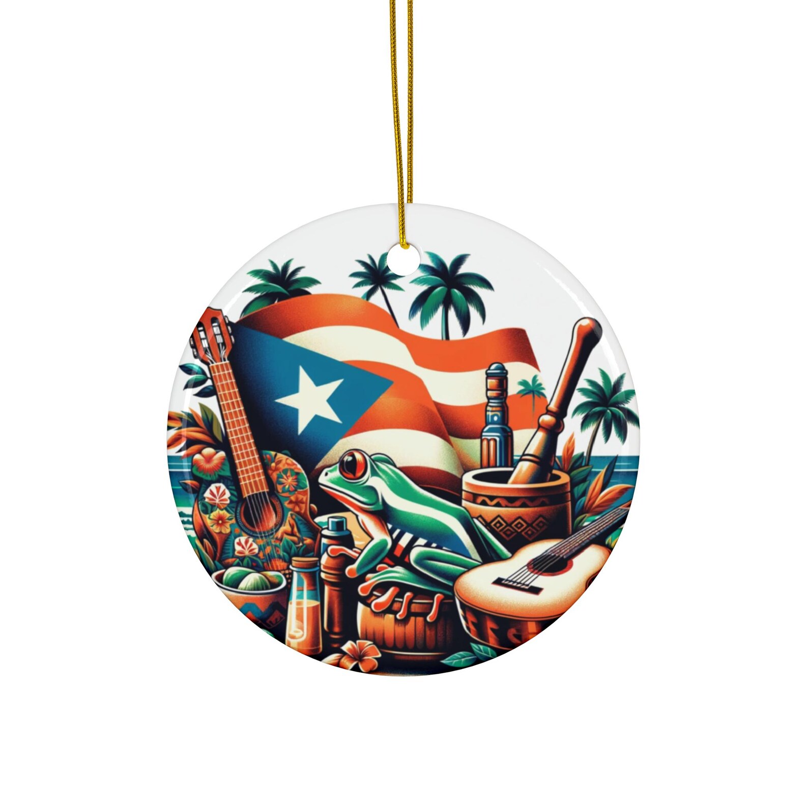 Puerto Rico Ornament Puerto Rico Christmas Ornament Puerto Rico Ceramic ...