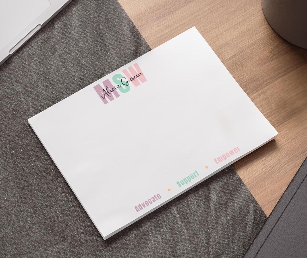 Personalized Notepad, Social Worker Notepad, Post It, Social Worker ...